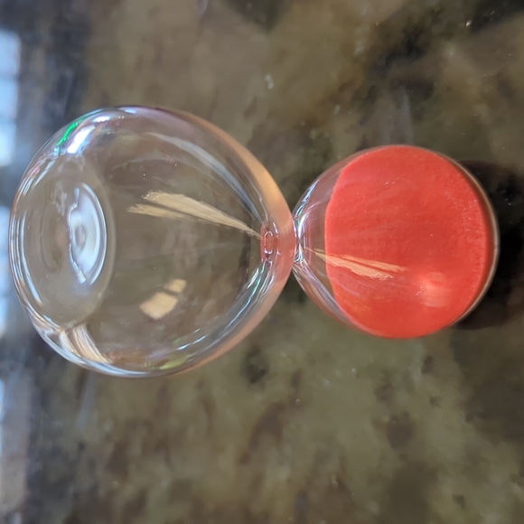Accents | Clear Glass Orange Sand Timer | Poshmark
